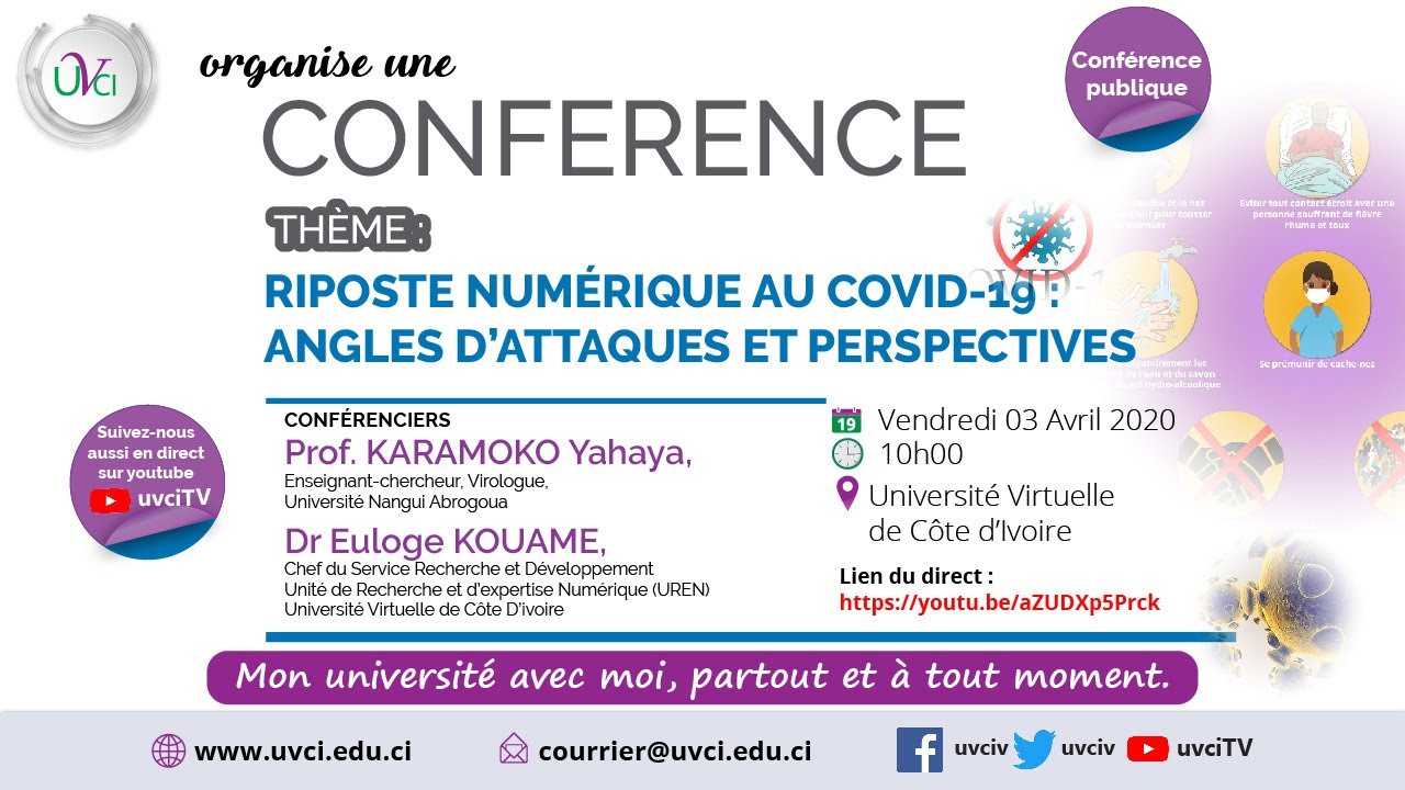 Conférence en ligne sur la WebTV UVCI : Riposte numérique au COVID-19 ...