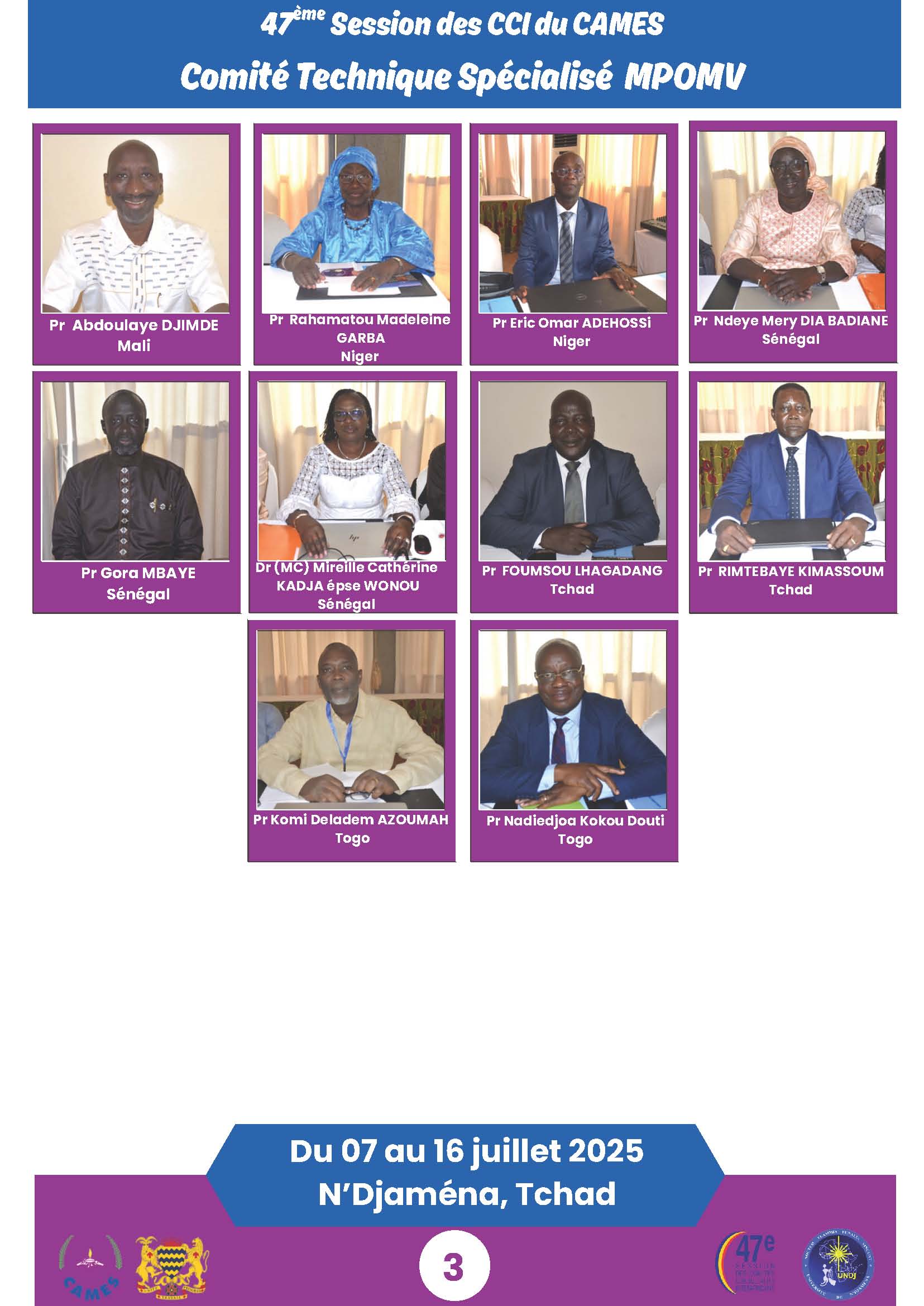 Découvrez les membres des huit Comités Techniques Spécialisés (CTS) de la 47ème session des CCI ...